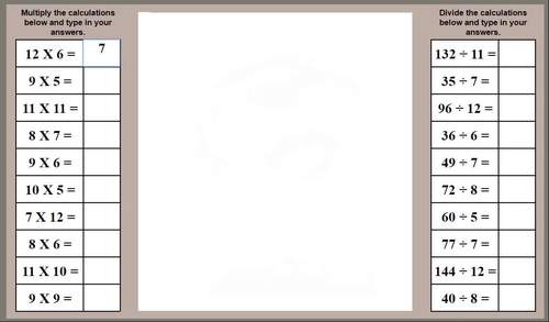 Mystery Digital Pixel Art NO PREP - Panda Multiplication and Division to 12