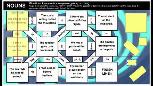 Grammar Maze | Nouns | Verbs | Pronouns | Adjectives | Google Slides