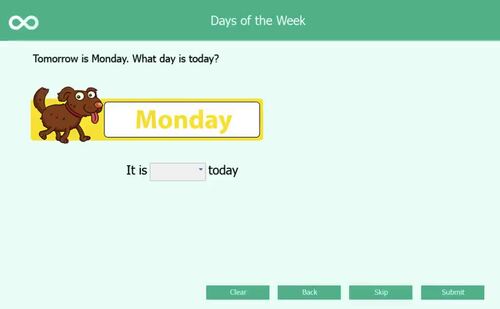 Days of the Week | First Grade | Interactive Digital Math Lesson and ...