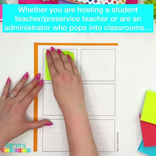 Staff Morale | Principal Walkthrough Forms | Observation Post It Note ...