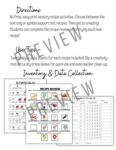 Blender Salsa Visual Recipe | Special Education by Differentiated Education