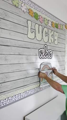 St. Patrick's Day Retro Groovy Bulletin Board Kit and Classroom Door Decor