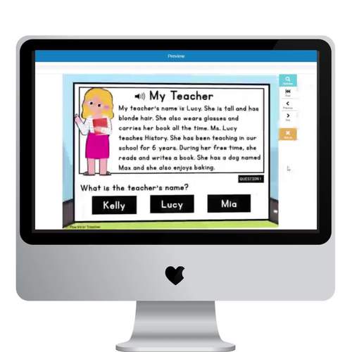 Back to School Reading Comprehension with Questions set 2 Boom Cards™