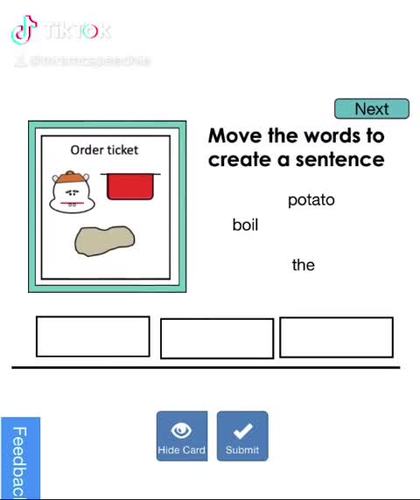 Toca Kitchen 2 app companion MAKE SENTENCES Boom cards by at MrsMcSpeechie