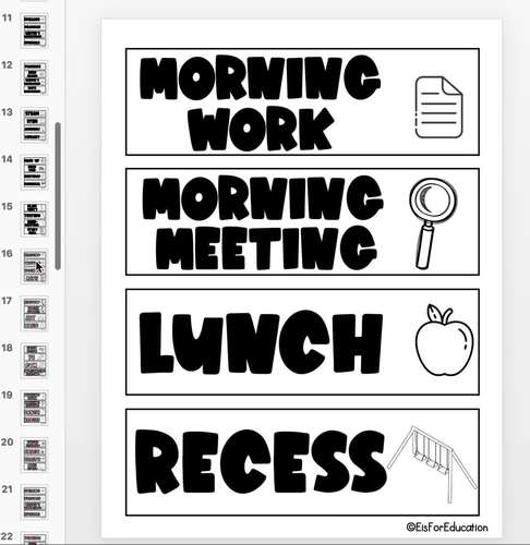 Daily Schedule Cards For Back To School by E is for Education | TPT