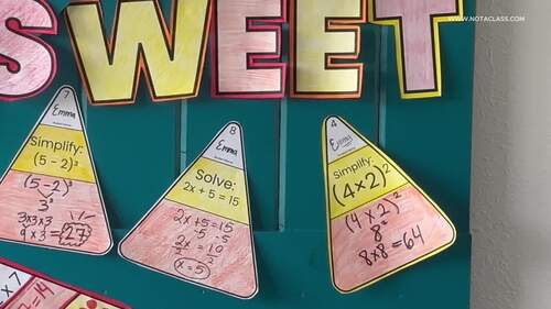 8th Grade Math Halloween Activities | Candy Corn Math Bulletin Board ...