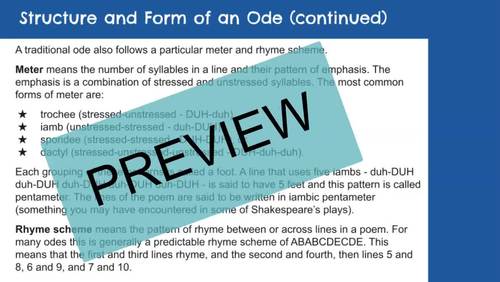 ODE writing activity with history of form, structure analysis digital ...