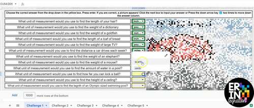 Dragon Pixel Art Math for the End of the Year Units of Measurement