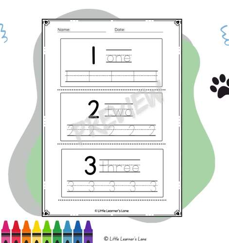 Kindergarten Math Worksheets 1–20 | Trace, Write, Count & Addition Practice