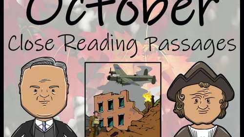 October Close Reading Comprehension Passages | 5th Grade & 6th Grade