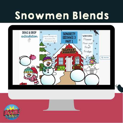 Cluster Reduction Digital & Printable Build-A-Snowman Speech Articulation