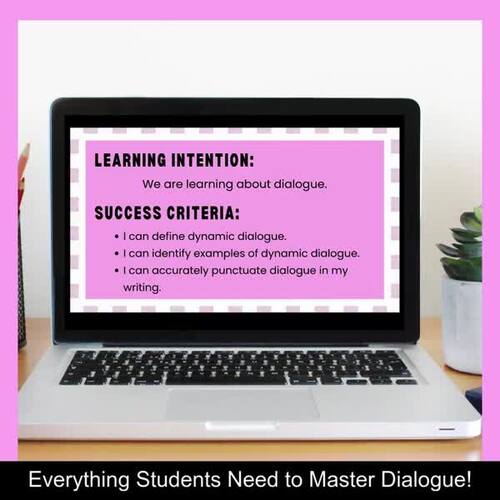 Dialogue Writing & Punctuation Lesson (EDITABLE PowerPoint + Worksheet)