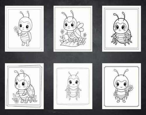 Cute Beetle Coloring Pages | Fun Insect Activity for Kids | TPT