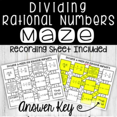 No Prep Dividing Rational Numbers Maze by Thriving Teacher Inc | TPT
