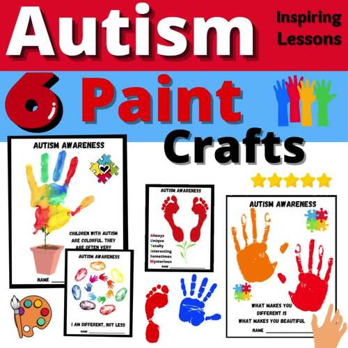 Autism Awareness Activity Craft Handprint Paint SEL Student Lesson