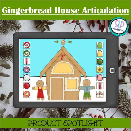 Gingerbread House Articulation Game Christmas Speech Therapy Boom Cards