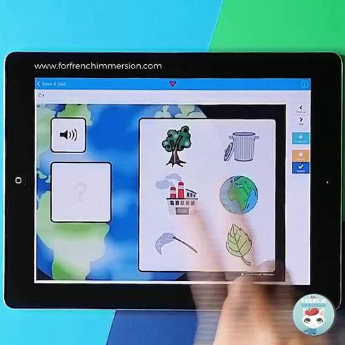 French Earth Day Vocabulary Practice CARTES BOOM pour le jour de la Terre
