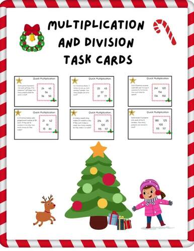 Task Cards- multiplication and division christmas by Bilingual Pieces