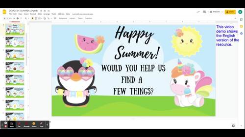 French Digital Games SUMMER END OF THE YEAR Scavenger Hunt | L'ÉTÉ
