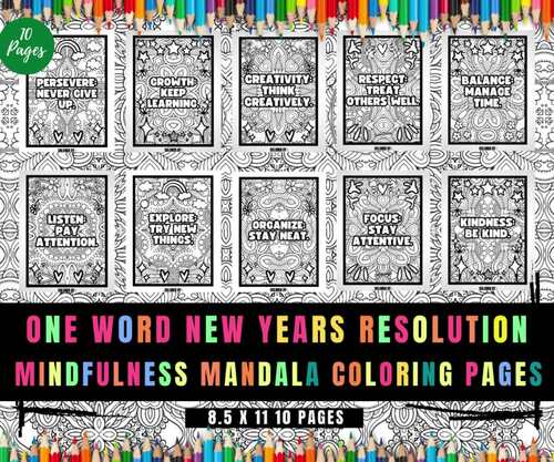 One Word New Years Resolution, Goal Setting Activities Bulletin Board, SEL