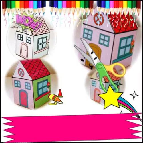 House Craft Assemble 3D House by YourWorkSheets | TPT