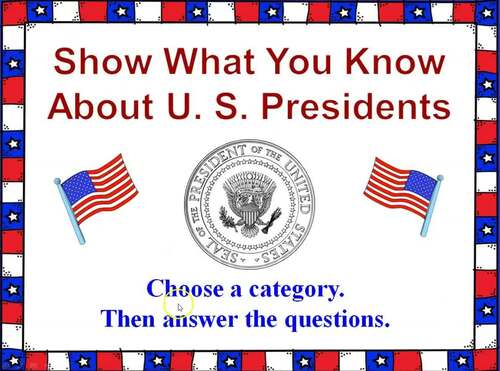 Presidents Show What You Know PowerPoint Game by CarolJ Creations