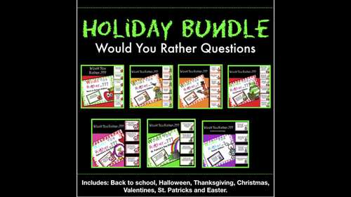 Would You Rather..? Holiday Bundle- Distance Learning by Second Grade Poppy