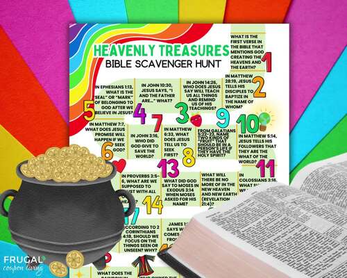 Psalms Bible Scavenger Hun, Book of Psalms BIble Trivia Game Treasure Hunt