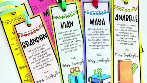 End Of Year Bookmark Gift for Students | Kindergarten First Second Grade