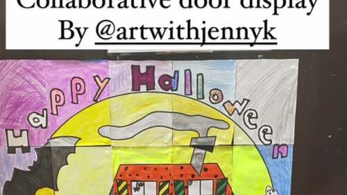 October Craft | Halloween Haunted House Door Decor Collaborative Poster