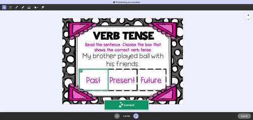 Verb Tense Task Cards - Past, Present, and Future | Printable and ...