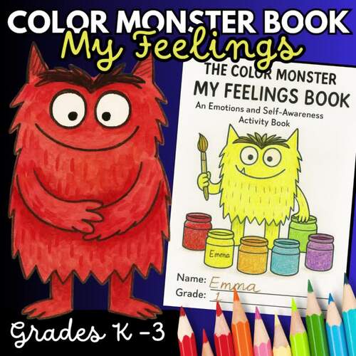 The Color Monster Feeling Activities | My Feelings Book & Emotions ...