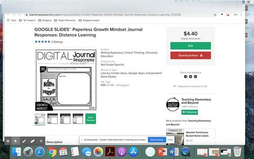 GOOGLE Classroom™ Paperless Growth Mindset Journals for Distance Learning