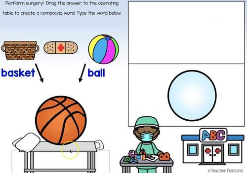 Compound Words with Pictures Game Grammar Surgery Activity 2nd Grade ...