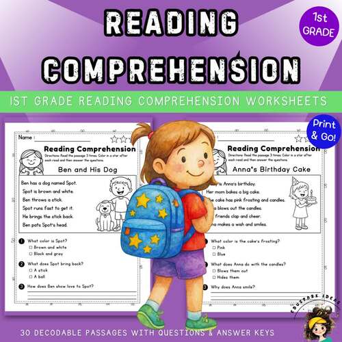 1st Grade Reading Comprehension Passages with Questions |1st Grade ...