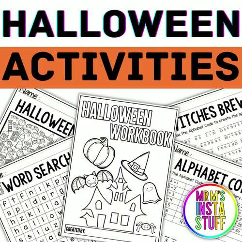 Halloween Student Workbook Activities Resource Student Fall Learning ...