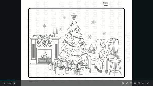 Christmas Party Coloring Pages Packet 3rd grade crafts worksheets Santa ...