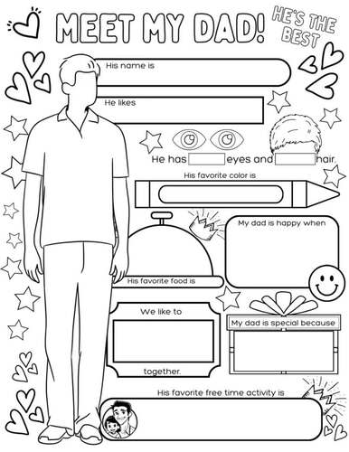 Printable All About Dad Father's Day Card | Fun Keepsake Questionnaire ...