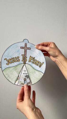 Easter Story Coloring Spinner Wheel Holy Week Bible Lesson Spinning ...