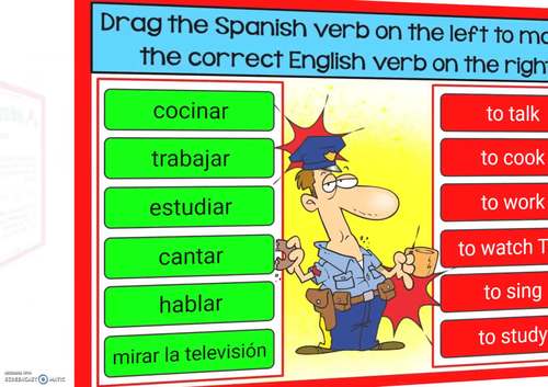 Spanish Present Tense Verbs | Spanish Boom Cards by Debbie Wood | TPT