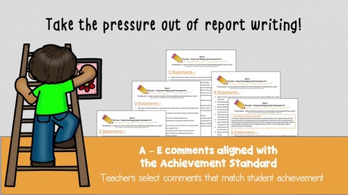 Australian Curriculum Year 6 Visual Arts Report Card Comments by ...