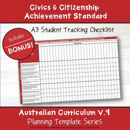 V9 Australian CIVICS & CITIZENSHIP ACHIEVEMENT STANDARD CHECKLISTS – Year 9