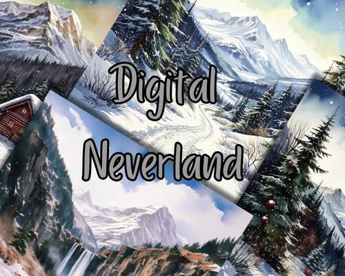 Mountain Christmas Digital Paper Pack 12X12 - Holiday Themed Backgrounds