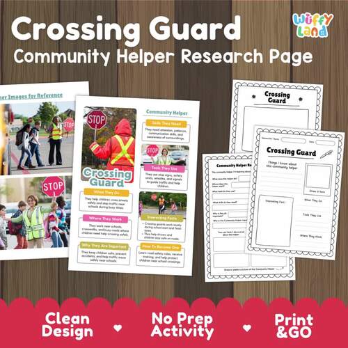 Crossing Guard Community Helper Research Project | School Safety & Road ...