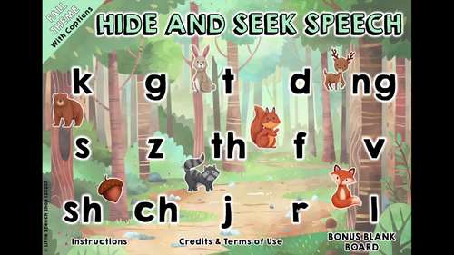 Hide and Seek Speech Articulation Game - Monthly Theme Bundle PPT ...