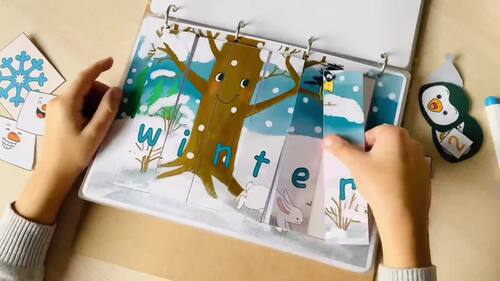 Winter Busy Book Printable Preschool Activity Book for Kids Learning Binder