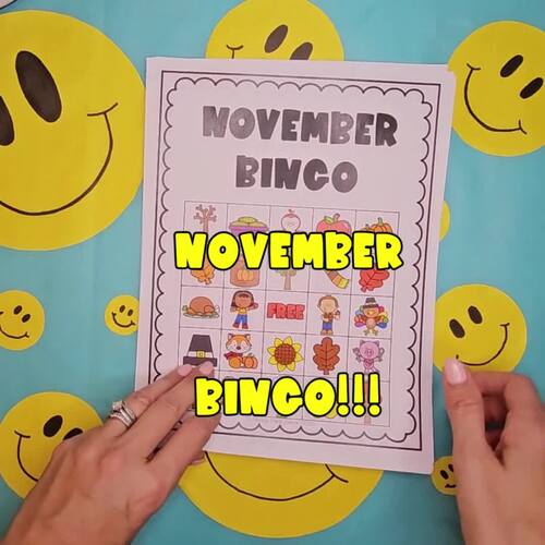 November Bingo - Thanksgiving - Early Finisher - Extra Time - Turkey ...