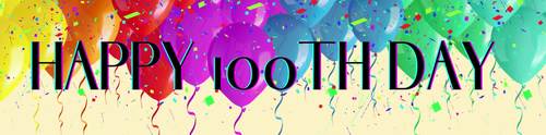 Happy 100th Day Animated Virtual BANNERS | VIRTUAL BANNERS | GOOGLE ...
