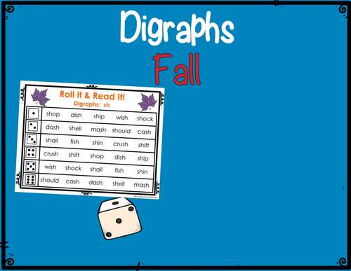 Digraph Roll It Read It Game Cards th, sh, ch, wh & ph sounds | TPT