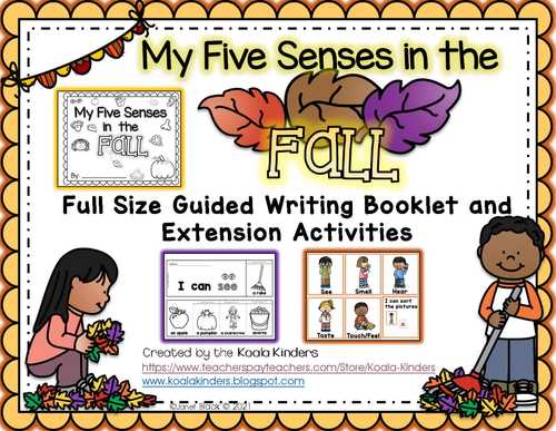 Five Senses Full Page Guided Writing Book and Extension Activities